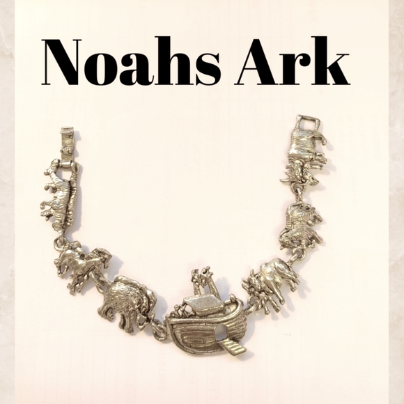 Source Unknown | Jewelry | Noahs Ark Bracelet 7 2 Inch Silver Tone ...